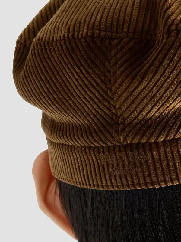 Prada Corduroy Newsboy Cap