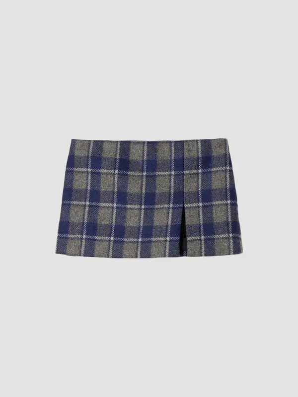Miu Miu Checked Miniskirt - Grey Multi