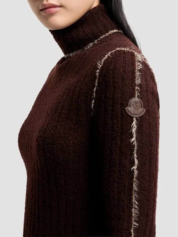 Moncler Turtleneck Sweater In Cotton - Brown