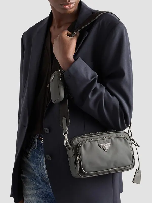 Prada Re-nylon Mini Shoulder Bag - Grey