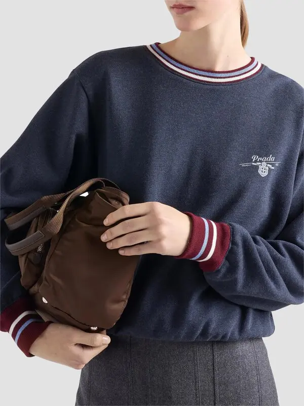Prada Cotton Fleece Crew-neck Sweatshirt
