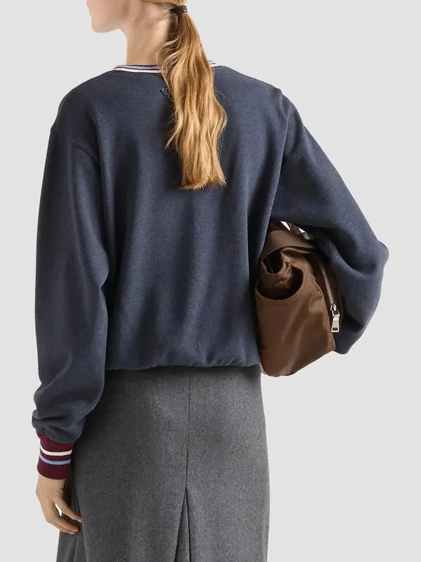 Prada Cotton Fleece Crew-neck Sweatshirt