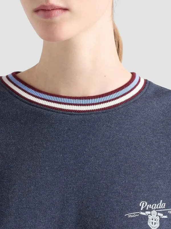 Prada Cotton Fleece Crew-neck Sweatshirt