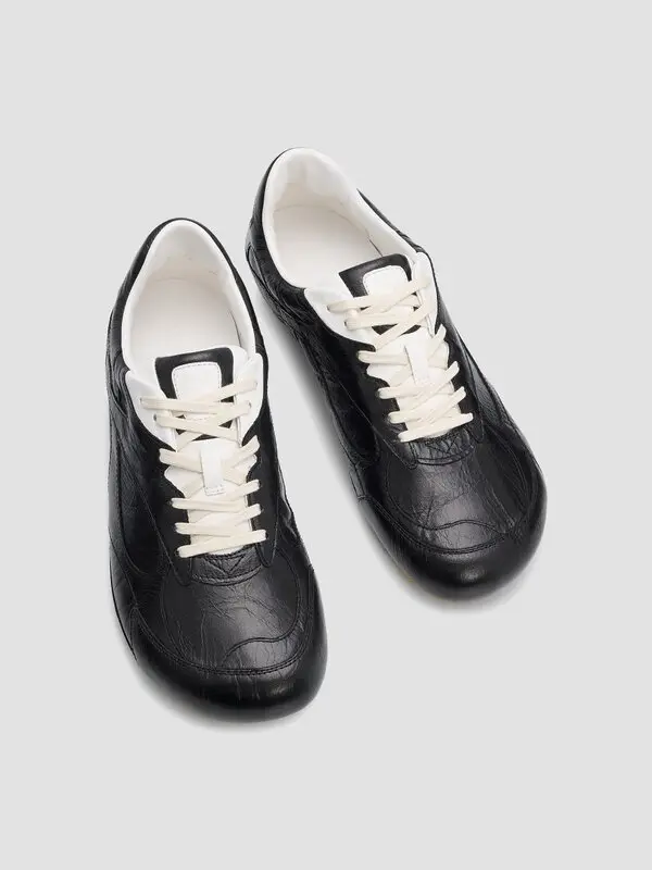Bottega Veneta Orbit Flash Leather Low-top Sneakers - Black