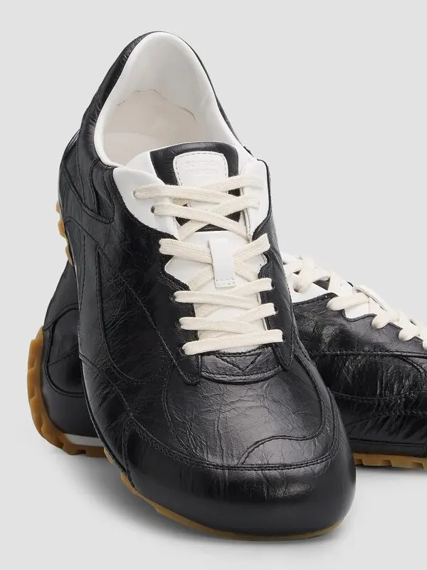 Bottega Veneta Orbit Flash Leather Low-top Sneakers - Black