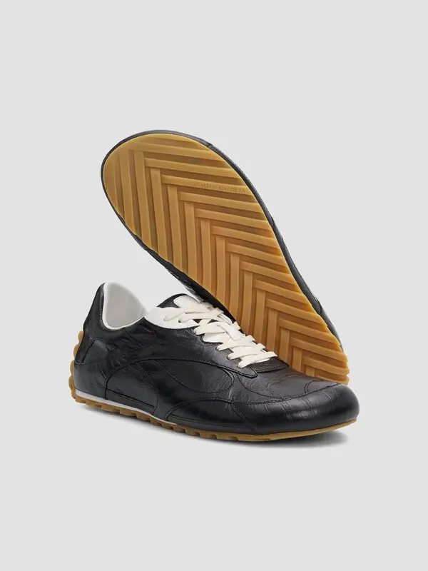 Bottega Veneta Orbit Flash Leather Low-top Sneakers - Black