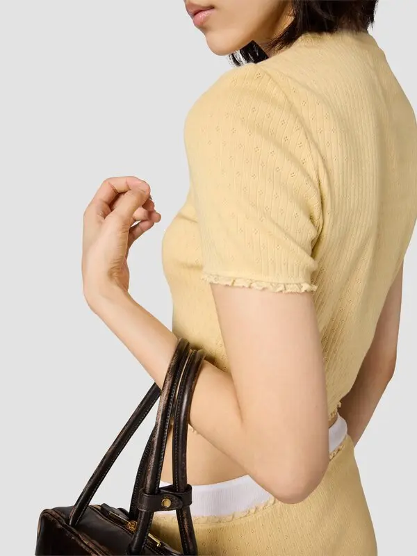 Miu Miu Gart-dyed Cotton Top - Yellow