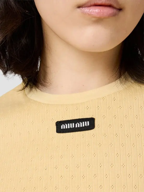 Miu Miu Gart-dyed Cotton Top - Yellow