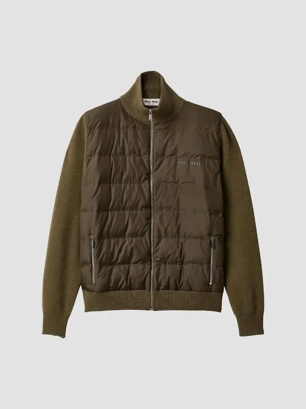 Miu Miu Down-filled Cashmere Zipper Cardigan