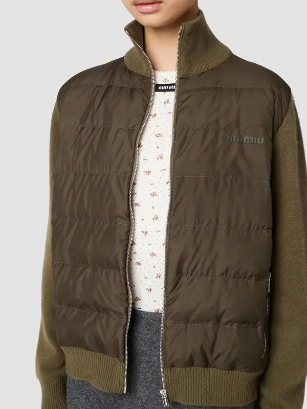 Miu Miu Down-filled Cashmere Zipper Cardigan