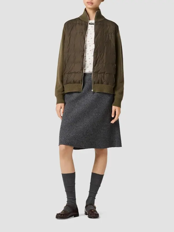 Miu Miu Down-filled Cashmere Zipper Cardigan