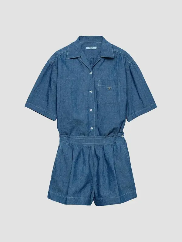 Prada Chambray Jumpsuit - Blue