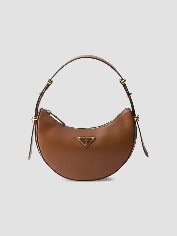 Prada Arqué Mini Leather Shoulder Bag - Brown