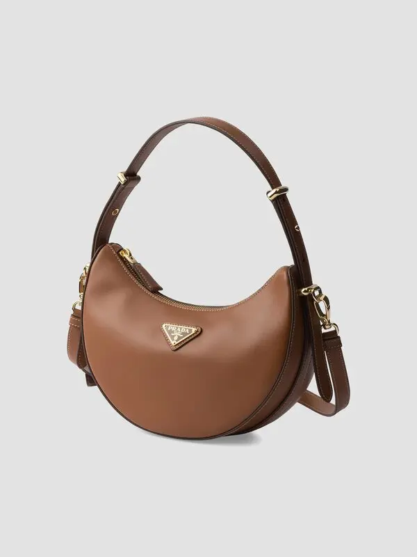 Prada Arqué Mini Leather Shoulder Bag - Brown