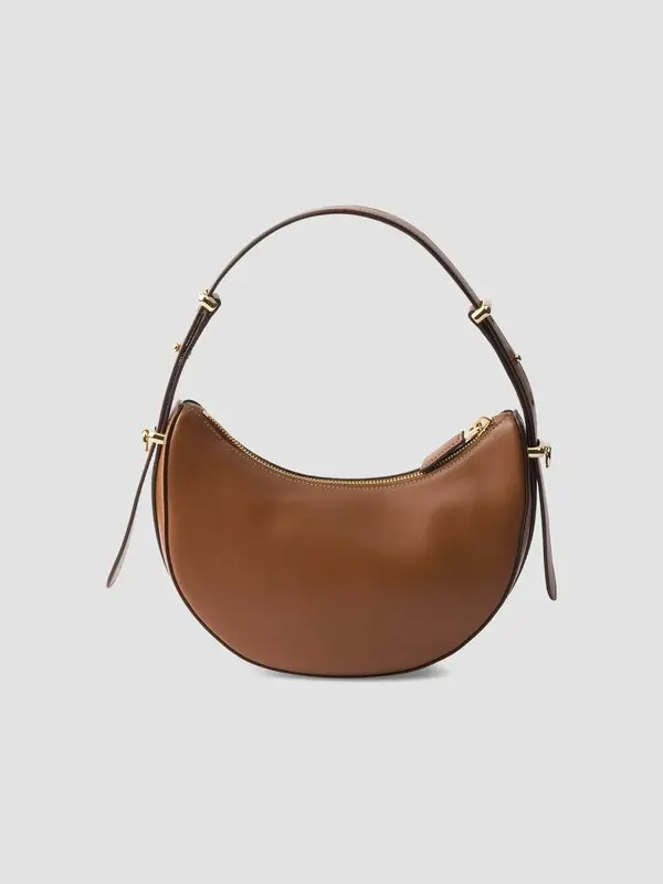 Prada Arqué Mini Leather Shoulder Bag - Brown