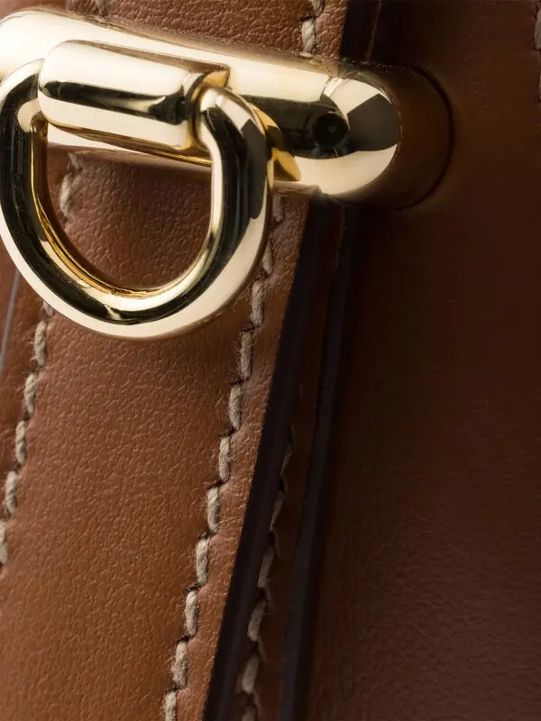 Prada Arqué Mini Leather Shoulder Bag - Brown