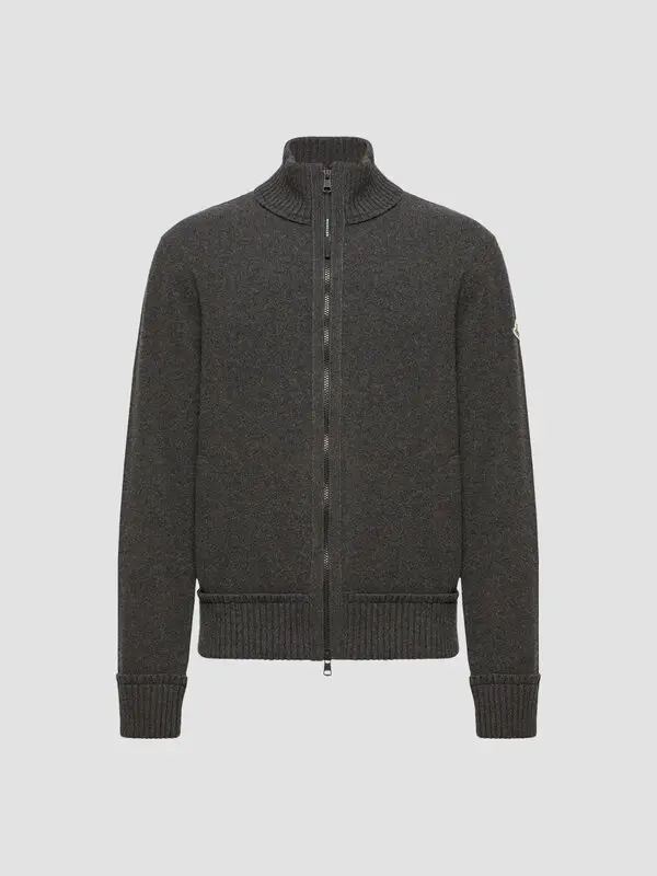 Moncler Cardigan In Cashmere And Wool