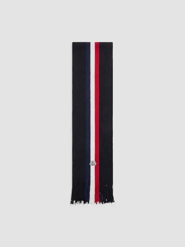 Moncler Scarf In Wool - Black Multi