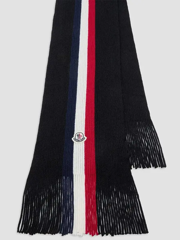 Moncler Scarf In Wool - Black Multi