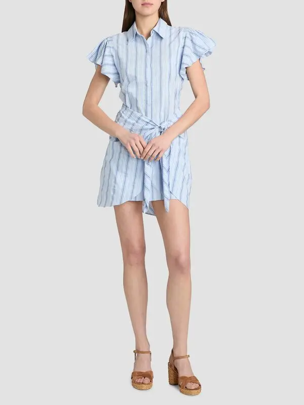 Cinq À Sept Charmine Striped Mini Shirtdress
