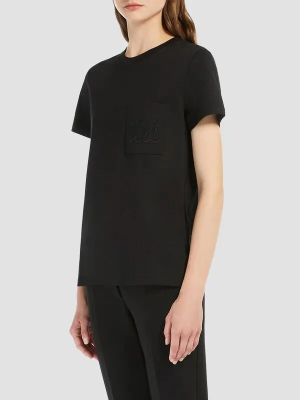 Max Mara Cotton Jersey T Shirt - Black
