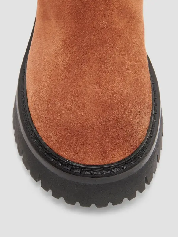 Moschino Tie Me 40mm Suede Ankle Boots