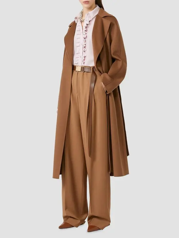 Max Mara Wool Cashmere And Silk Coat - Camel