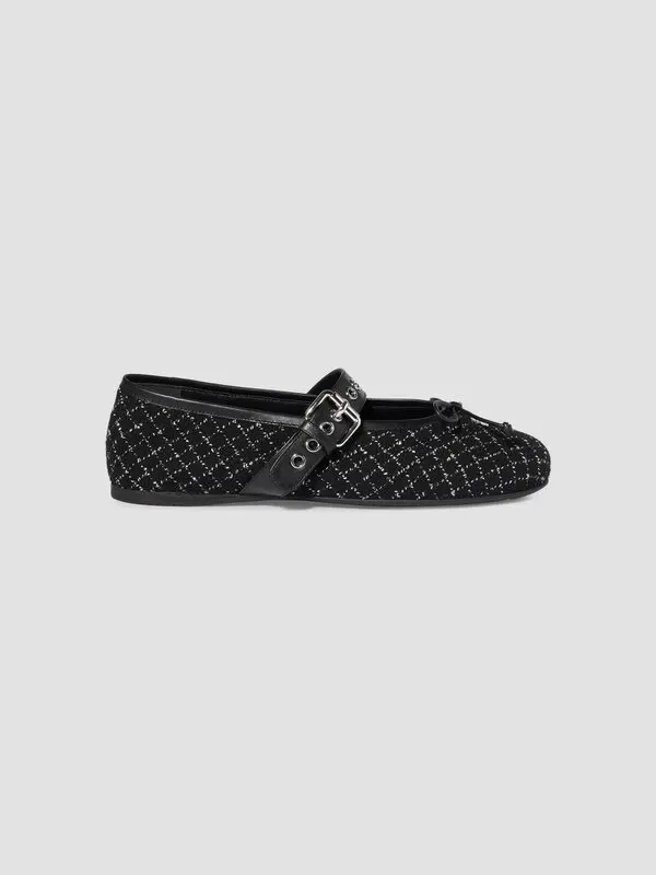 Miu Miu Wool Ballerinas - Black