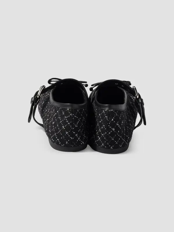 Miu Miu Wool Ballerinas - Black