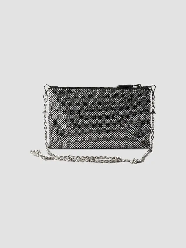 Prada Mini Crystal-studded Shoulder Bag - Black