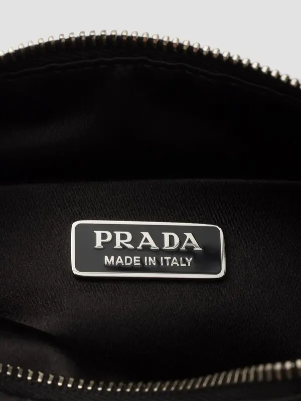 Prada Mini Crystal-studded Shoulder Bag - Black