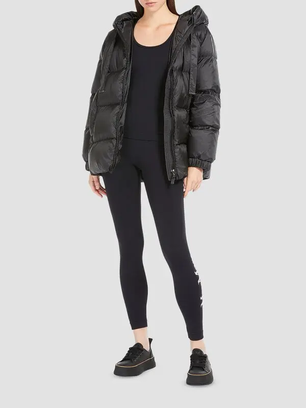 Max Mara Down Jacket In Water Repellent Canvas - Black