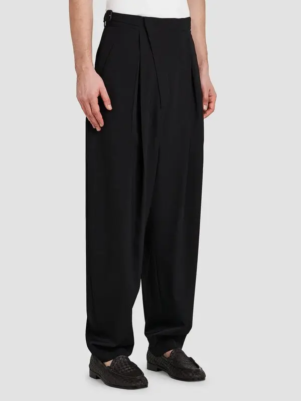 Bottega Veneta Asymmetric Light Wool Trousers