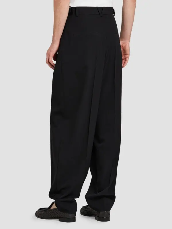 Bottega Veneta Asymmetric Light Wool Trousers