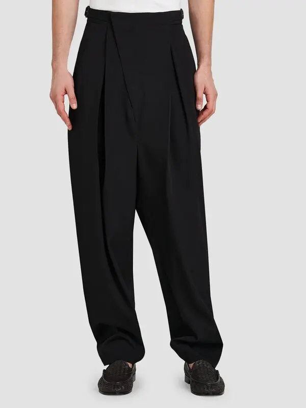 Bottega Veneta Asymmetric Light Wool Trousers