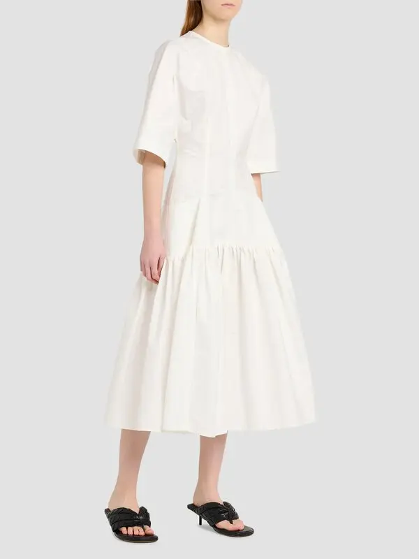 Bottega Veneta Cotton Toile Drop-waistmidi-dress