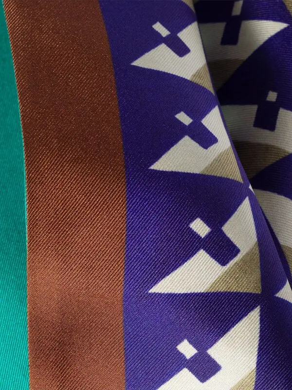 Miu Miu Printed Silk Scarf - Brown