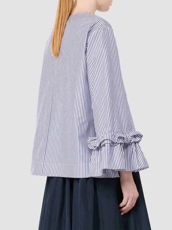 Max Mara Poplin Blouse With Ruffles And Flounces