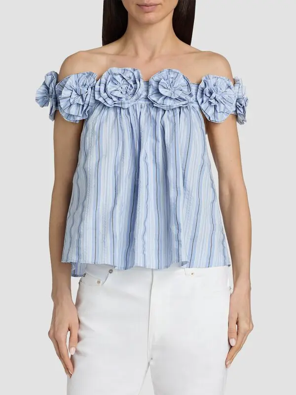 Cinq À Sept Kelsey Off-the-shoulder Striped Top
