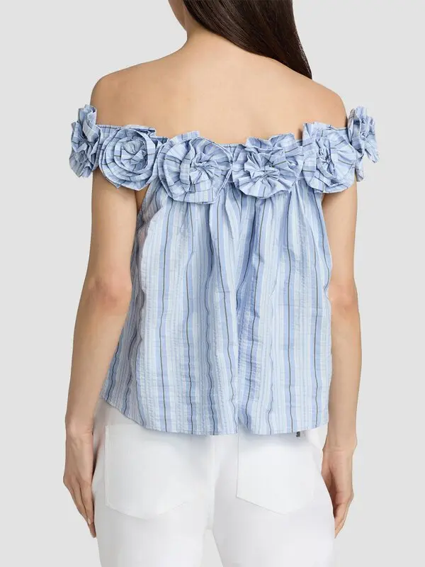Cinq À Sept Kelsey Off-the-shoulder Striped Top