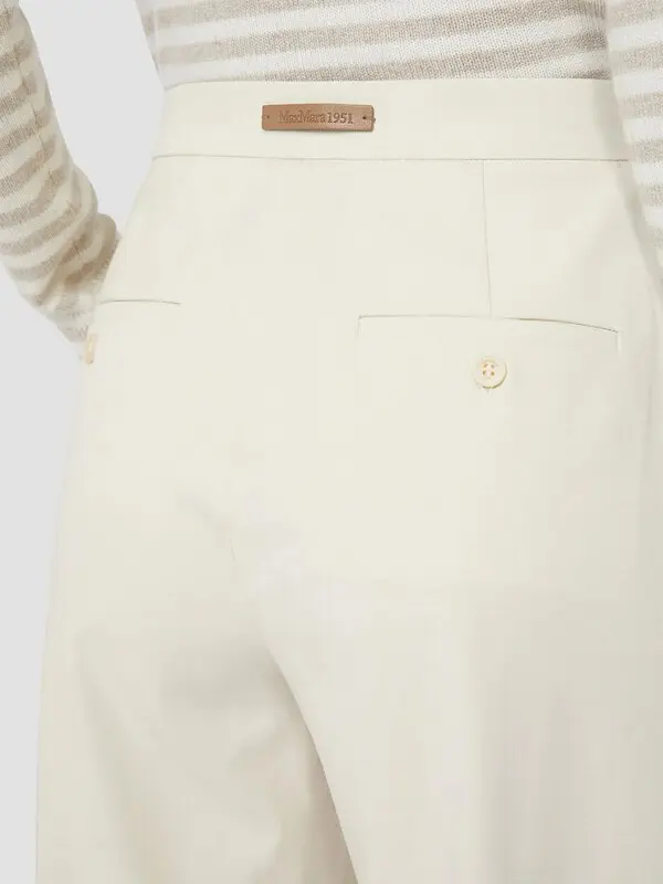 Max Mara Straight Fit Cotton Twill Trousers