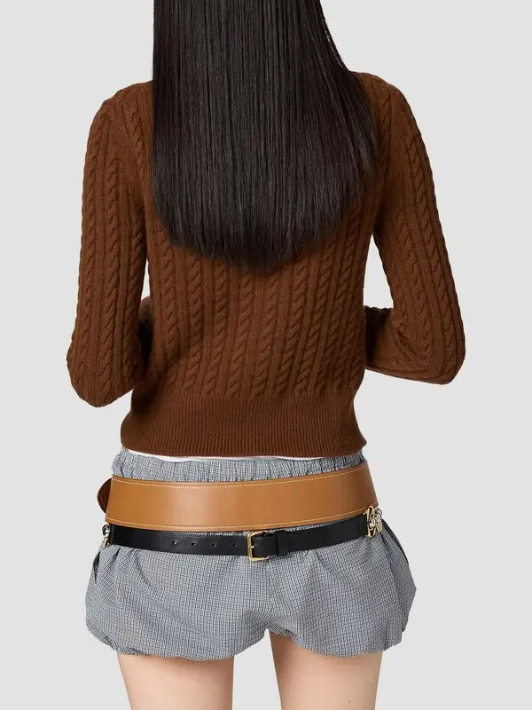 Miu Miu Cable-knit Cashmere Cardigan