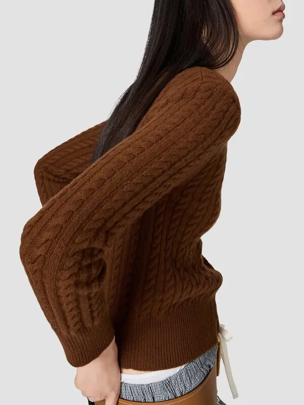 Miu Miu Cable-knit Cashmere Cardigan