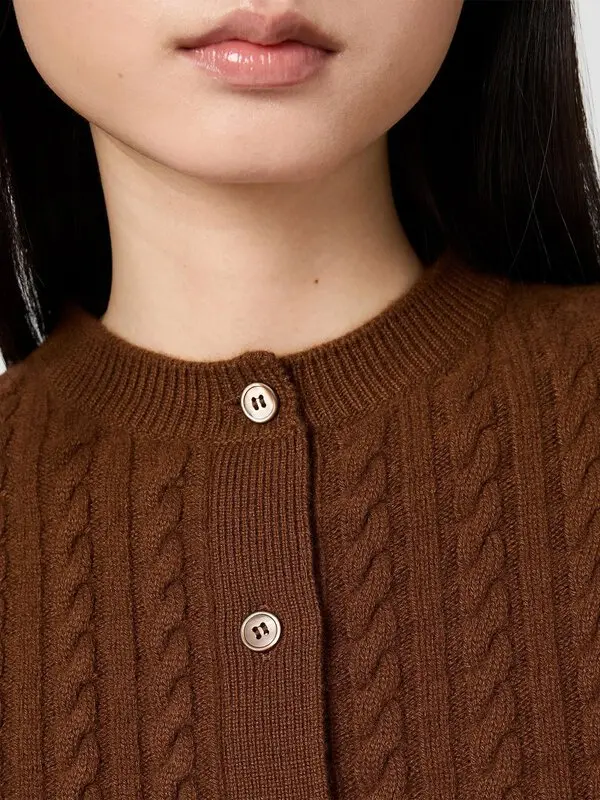 Miu Miu Cable-knit Cashmere Cardigan