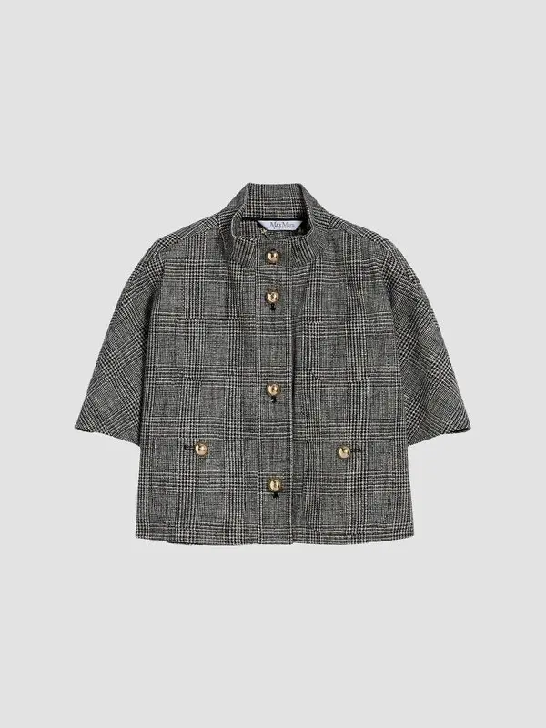 Max Mara Patterned Cotton Cloak - Black