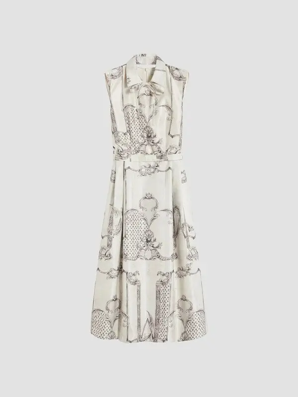 Max Mara Printed Mikado Shirt Dress - Ivory