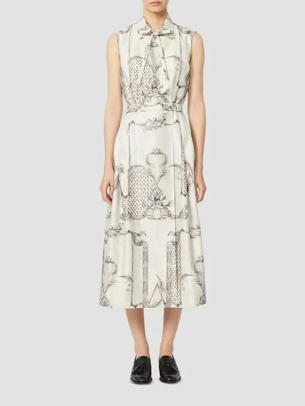 Max Mara Printed Mikado Shirt Dress