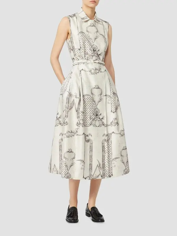 Max Mara Printed Mikado Shirt Dress