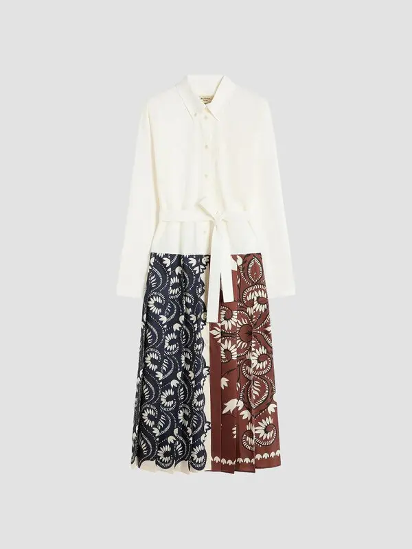 Max Mara Printed Cotton And Twill Shirt Dress