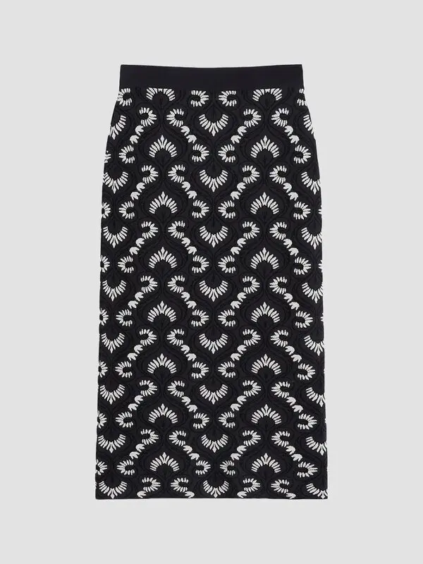 Max Mara Jacquard Yarn Skirt